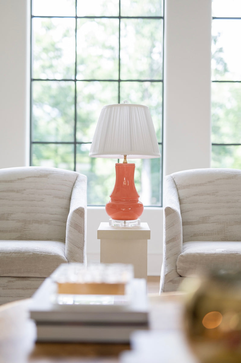 HAND SHIRRED PLEATED SHADE - BONE – The Happy Lamp Company